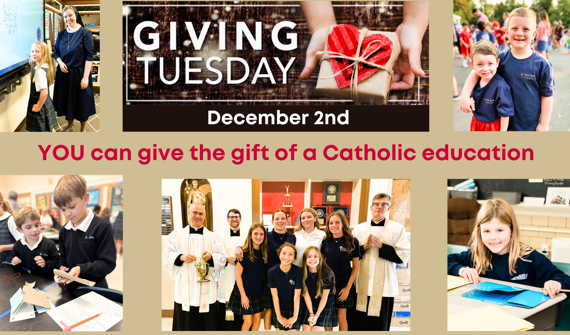 Giving Tuesday, December 2nd - Saint James Catholic School